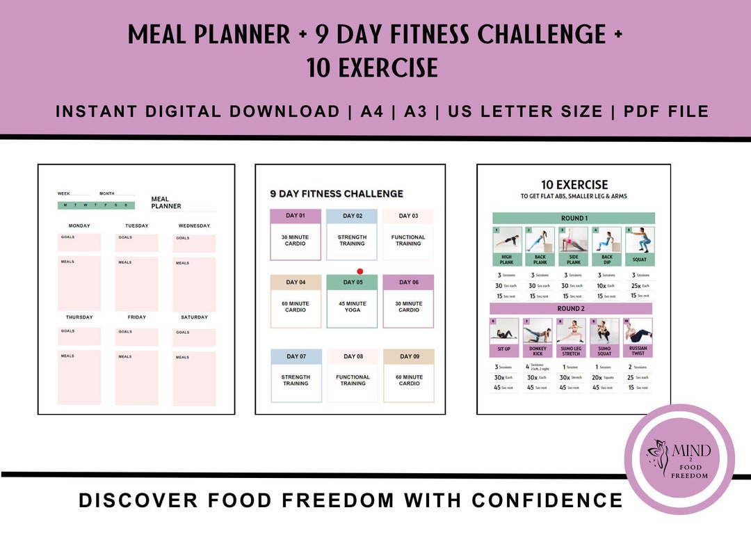 Beginners Workout & Meal Planner | Weight Loss Tracker | Fitness Goal ...