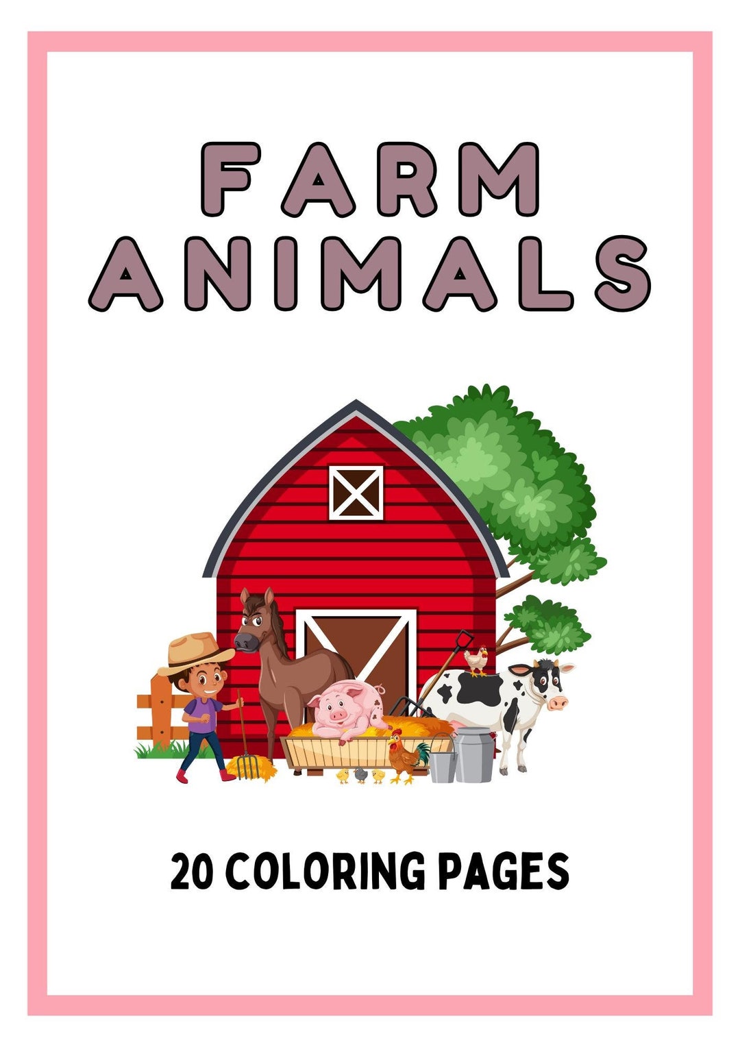 Farm Animal Coloring Pages: Kids Printable Activity (PDF Download A4 ...