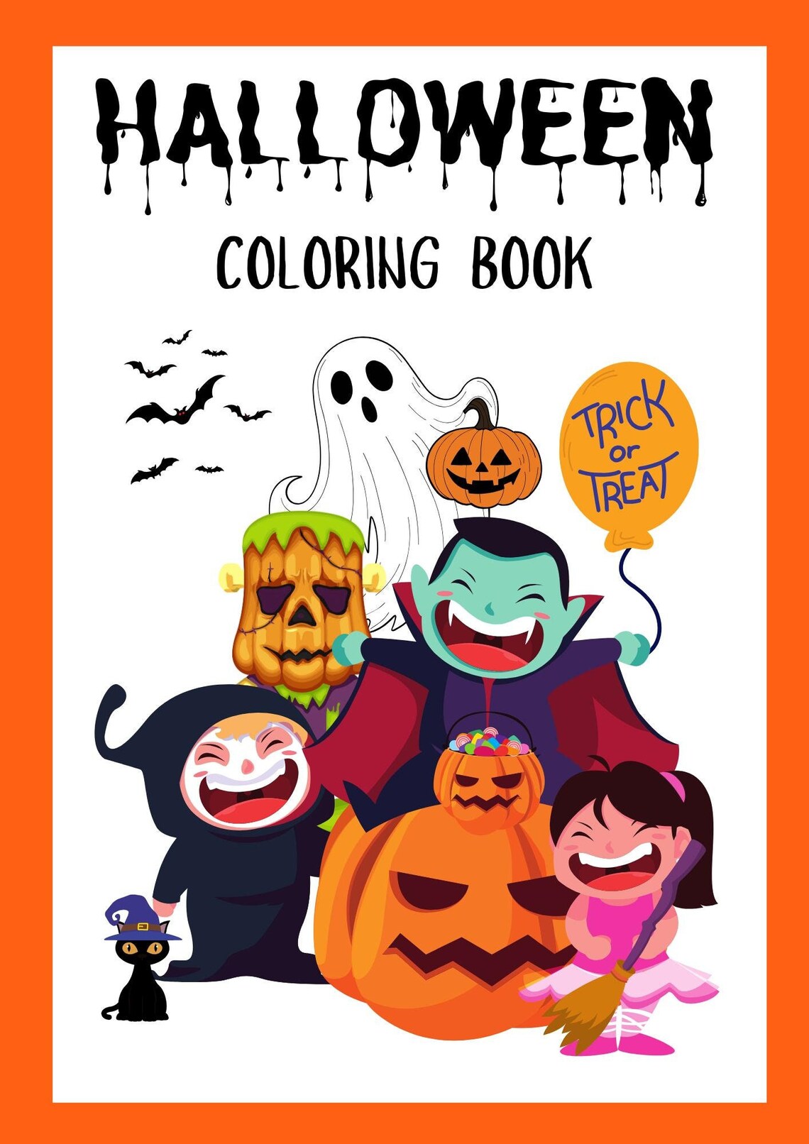 12 Halloween Coloring Pages for Kids, Printable Coloring Pages ...