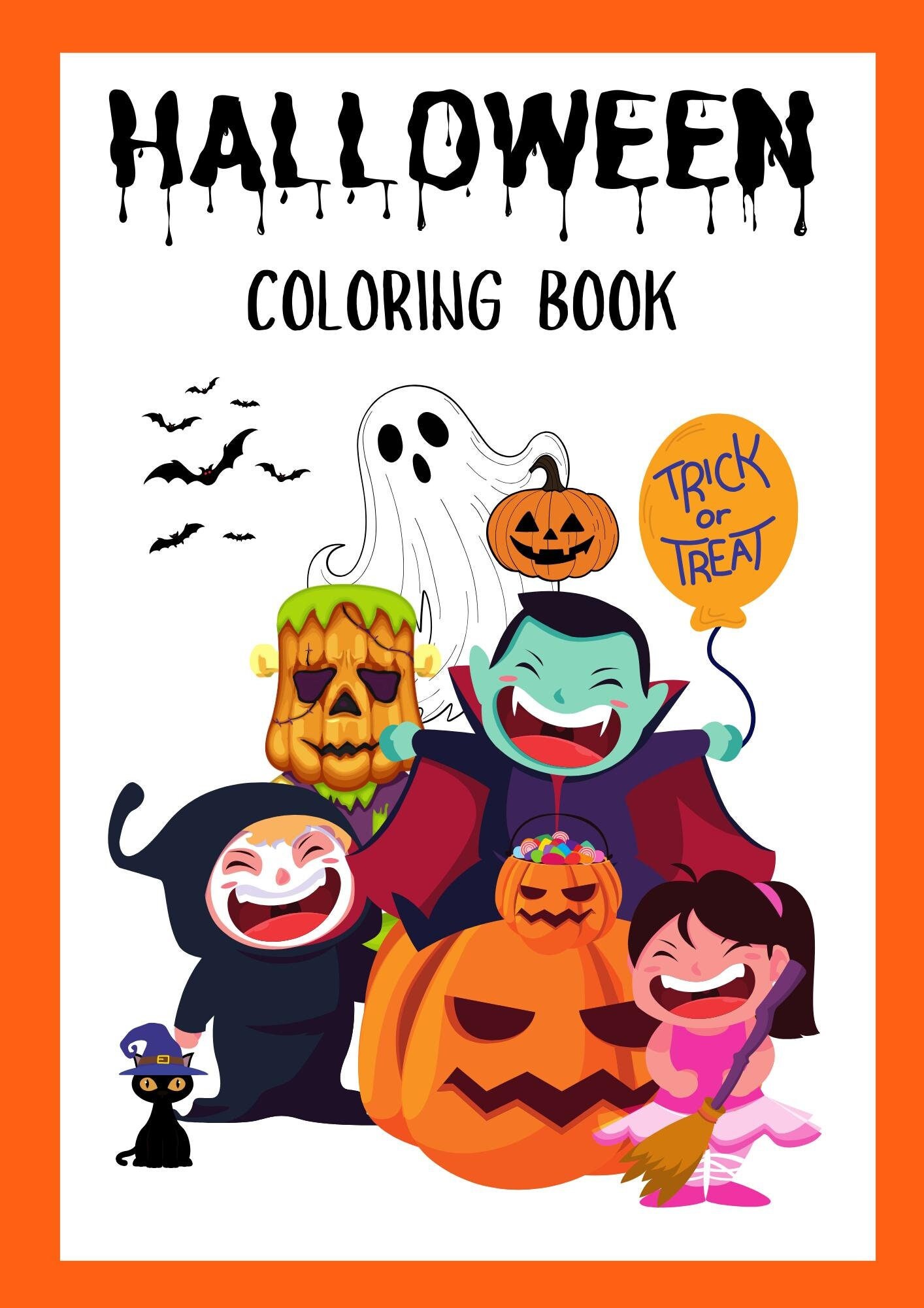12 Halloween Coloring Pages for Kids, Printable Coloring Pages ...