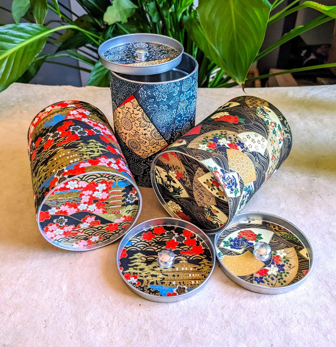 Washi Tea Box Japanese Landscape, Patchwork or Fans - Etsy