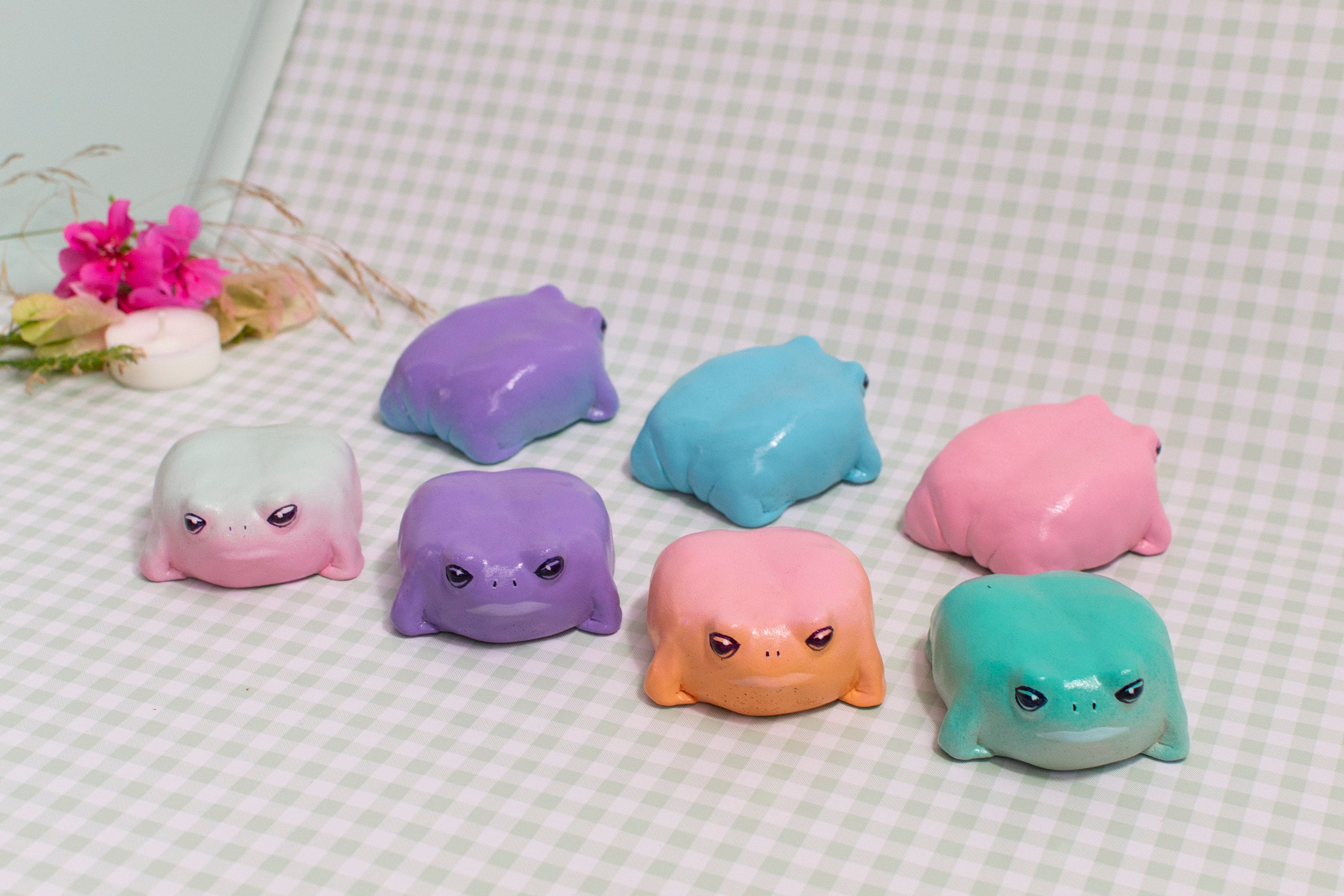 Lucky Rainfrog Plaster Cast Sculpture Handmade & Handpainted Cute and ...