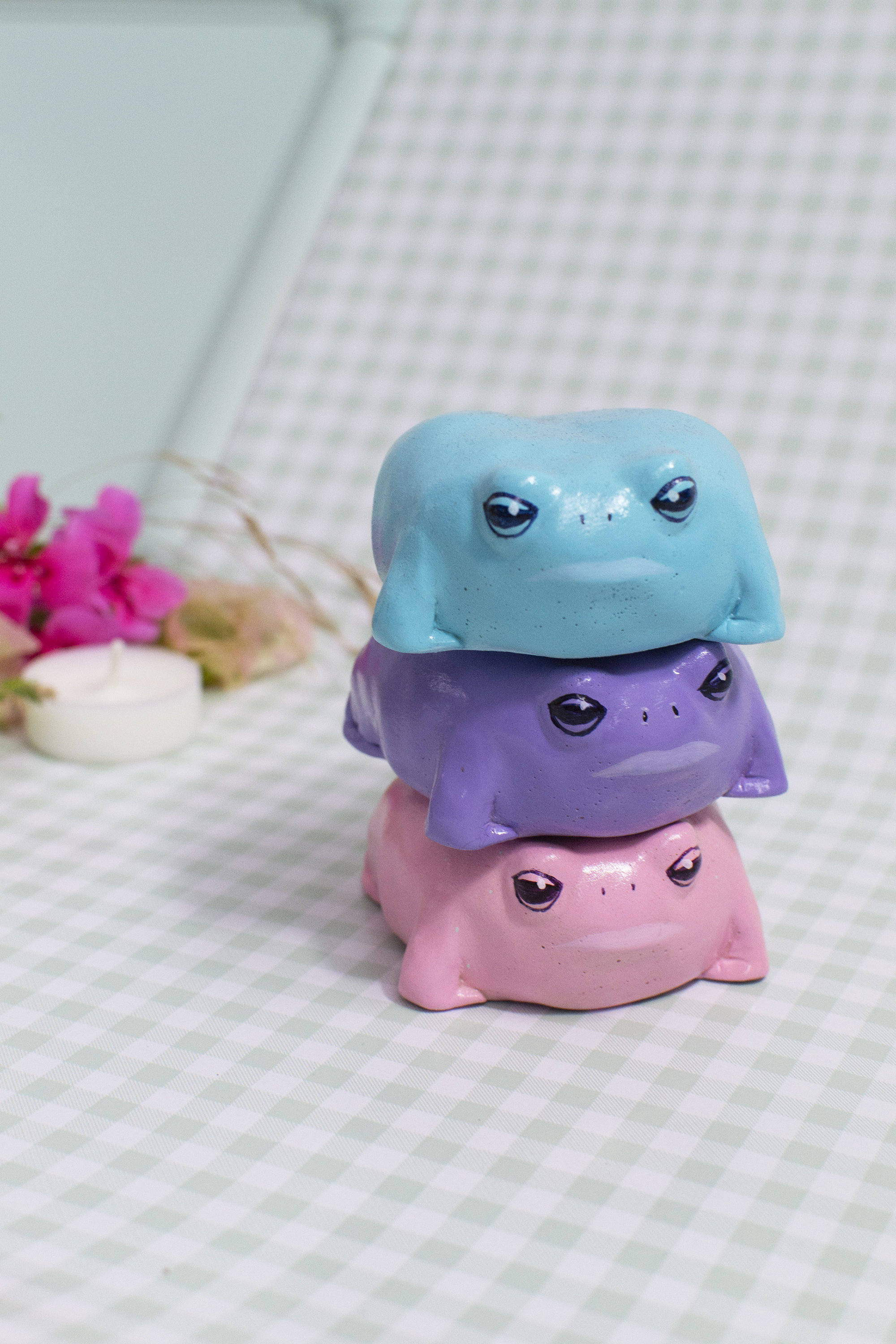 Lucky Rainfrog Plaster Cast Sculpture Handmade & Handpainted Cute and ...
