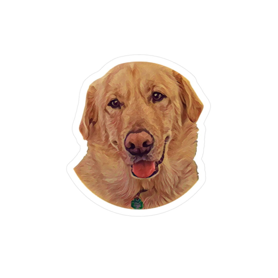 Henry the Golden Retriever Vinyl Decal - Etsy