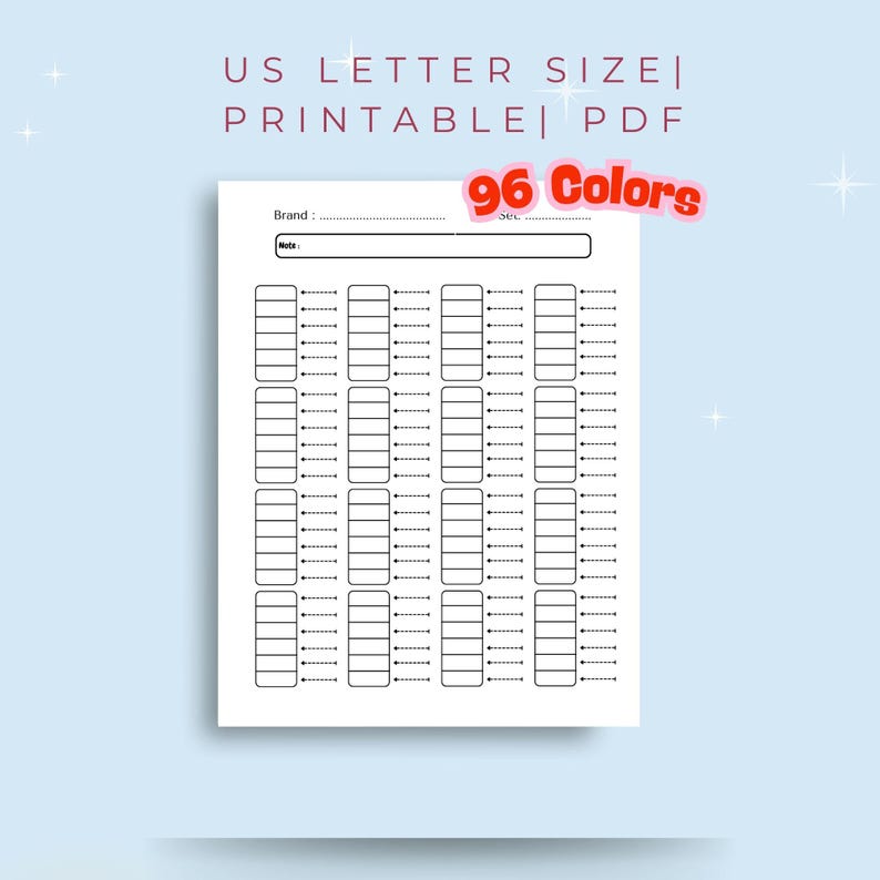 Printable Blank Color Swatch Template – 6 Layouts | Letter Size PDF ...