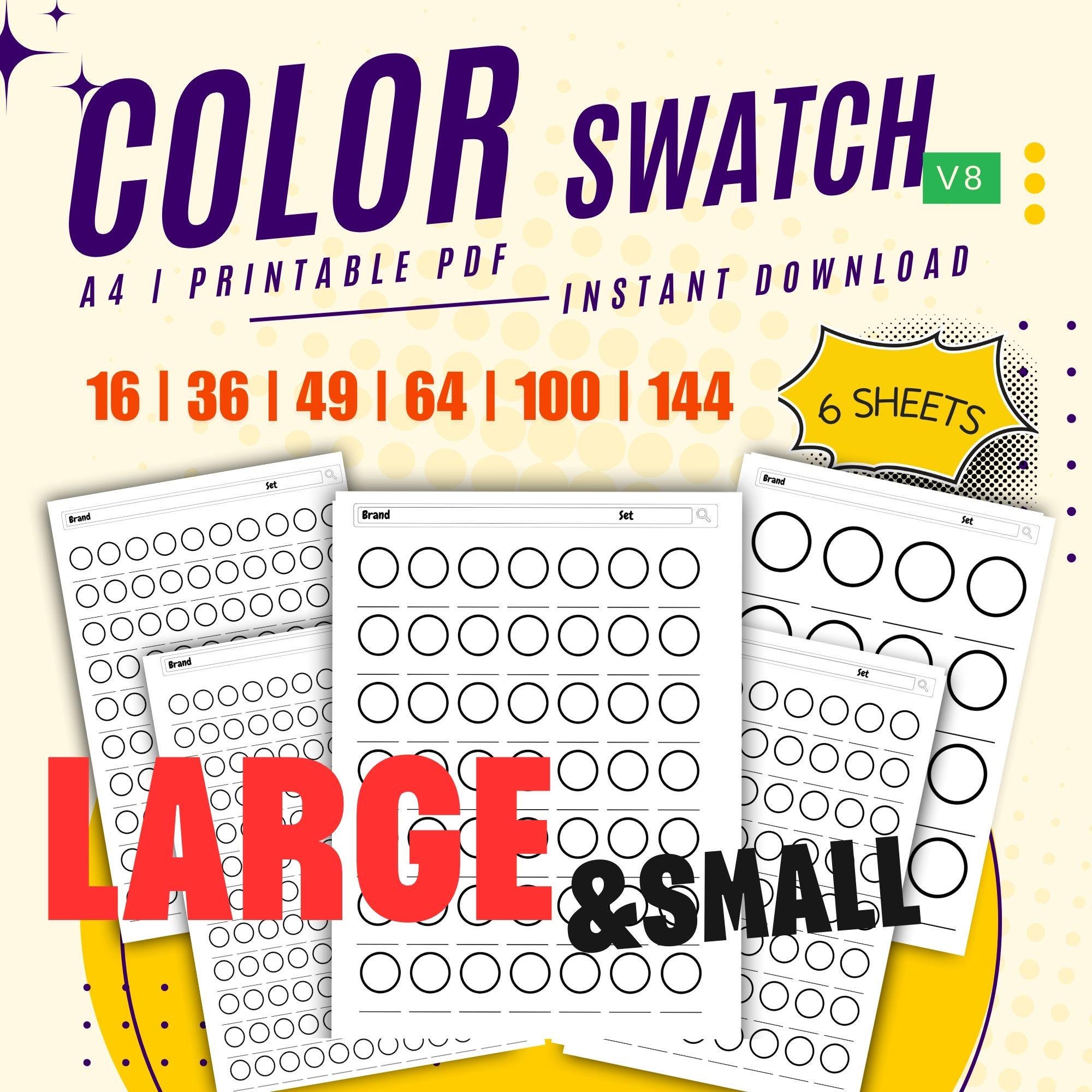 Blank Color Swatch Chart: A4 Printable PDF (16-144 Slots) - Etsy