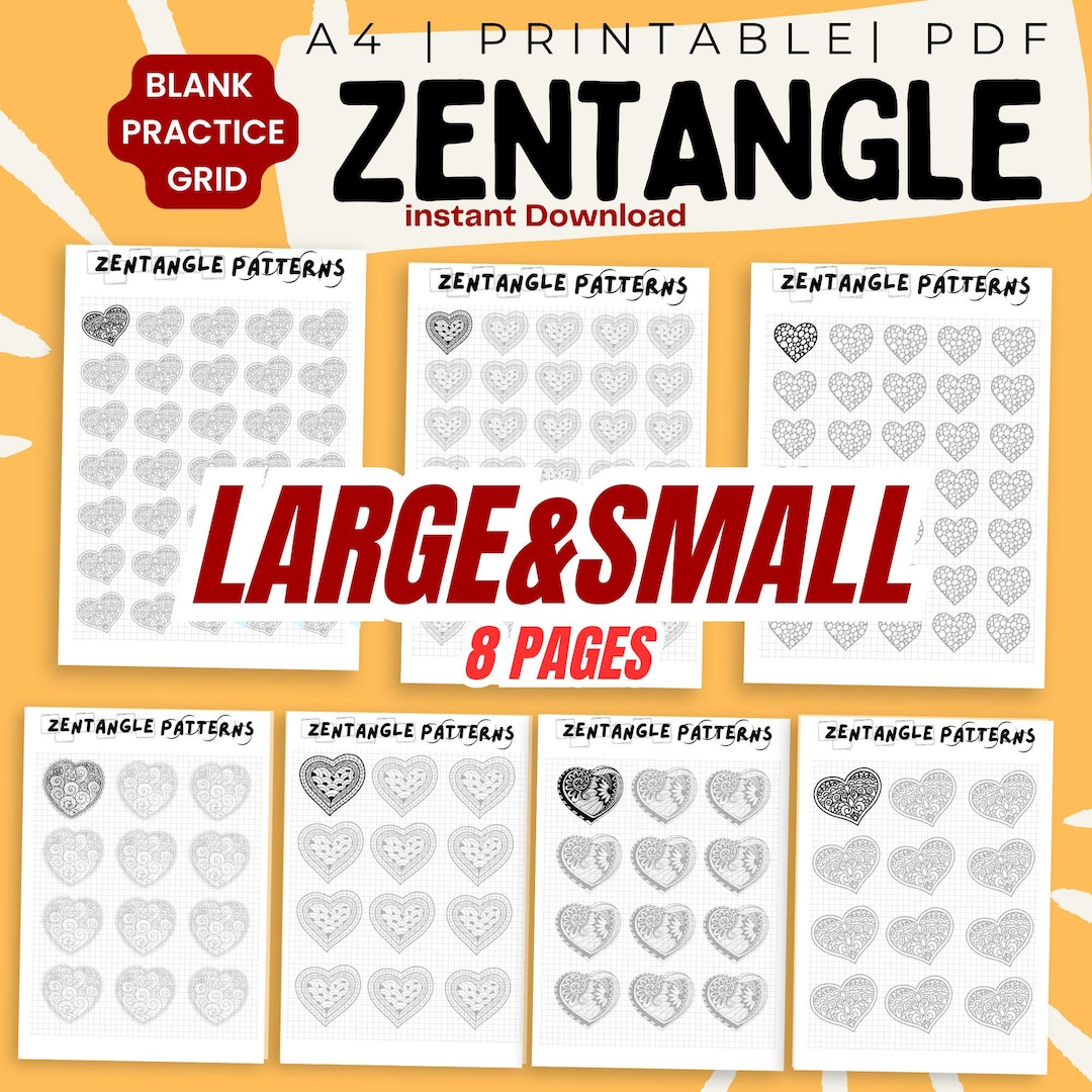 Zentangle Blank Practice Grid | Small and Large Tangle Templates ...