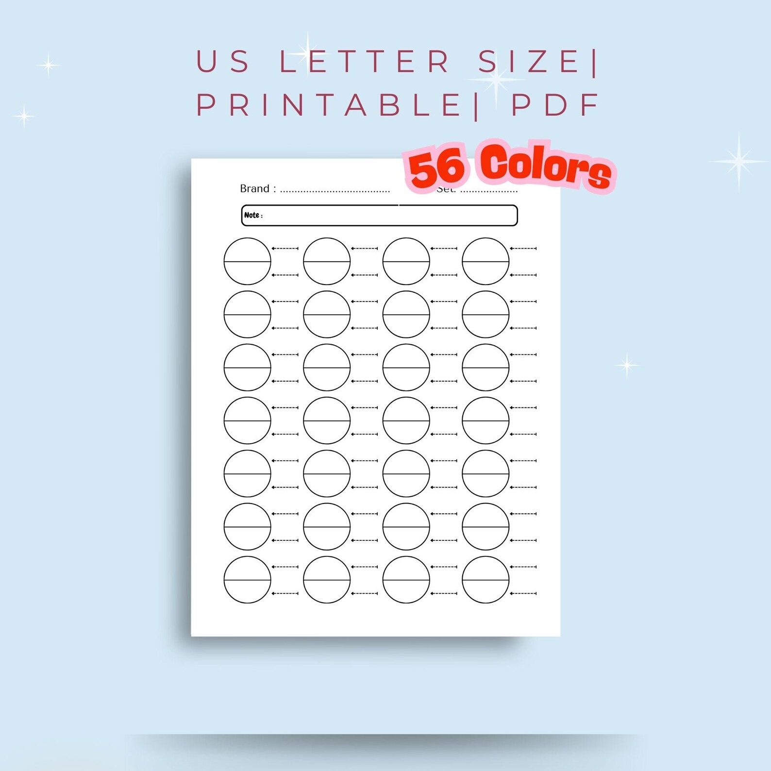 Printable Blank Color Swatch Template – 6 Layouts | Letter Size PDF ...