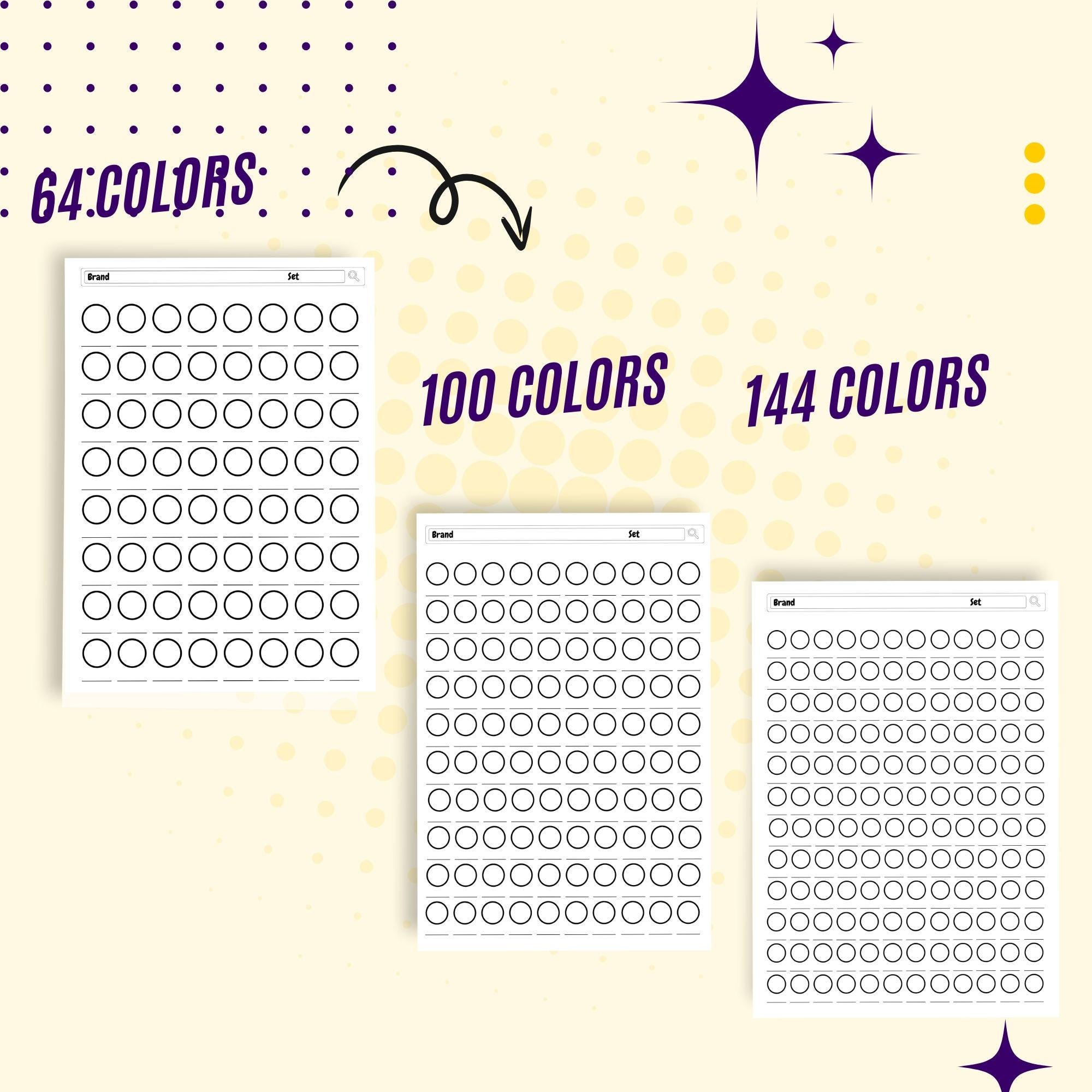 Blank Color Swatch Chart: A4 Printable PDF (16-144 Slots) - Etsy