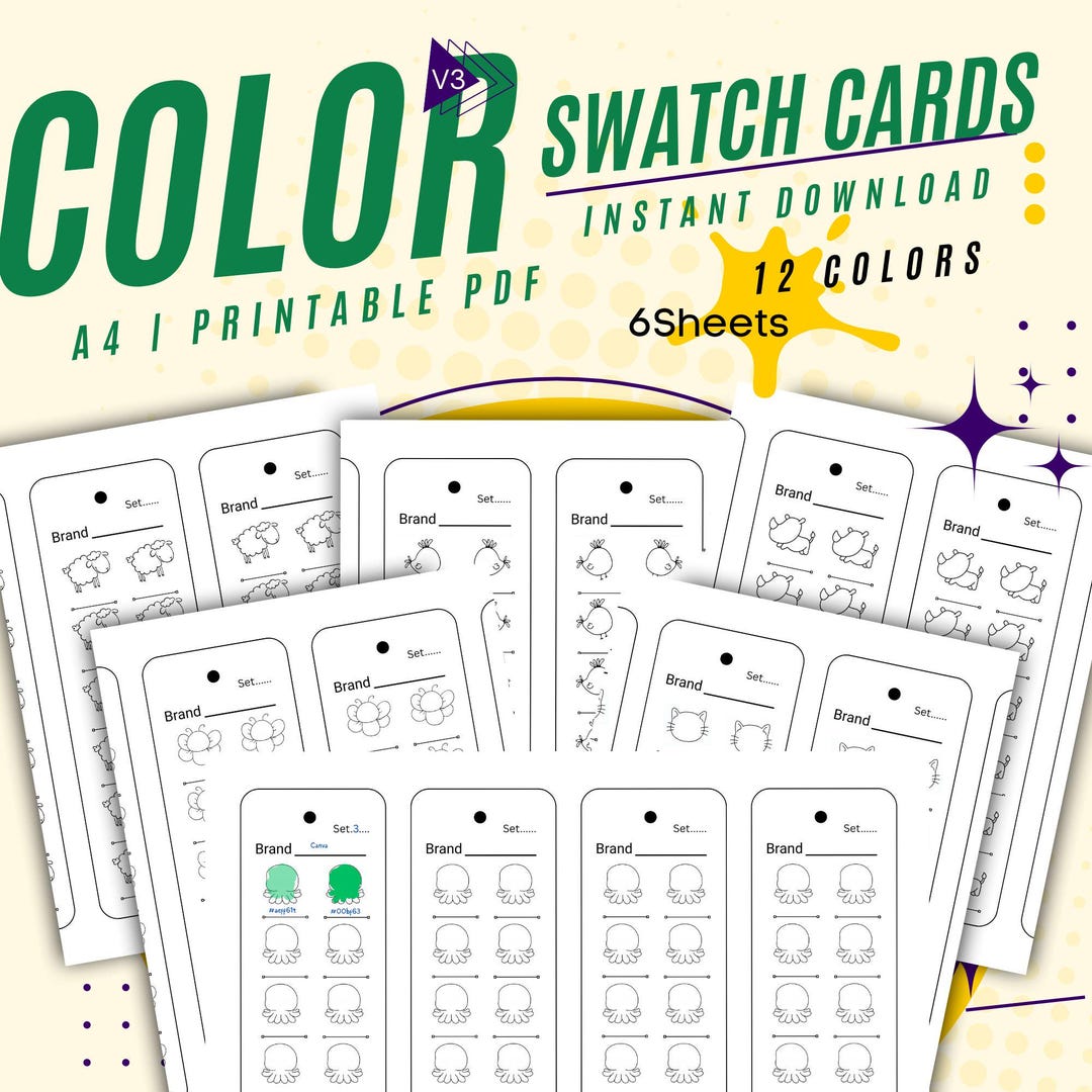 Color Swatch Cards, Color Swatch, Blank Color Palette, Coloring ...