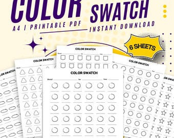 Color Swatch Chart: 48 Colors, 6 Layouts (printable PDF) - Etsy