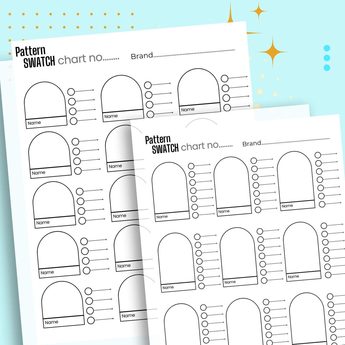 Color Swatch, Blank Color Palette, Pattern Color Swatch Chart Printable ...