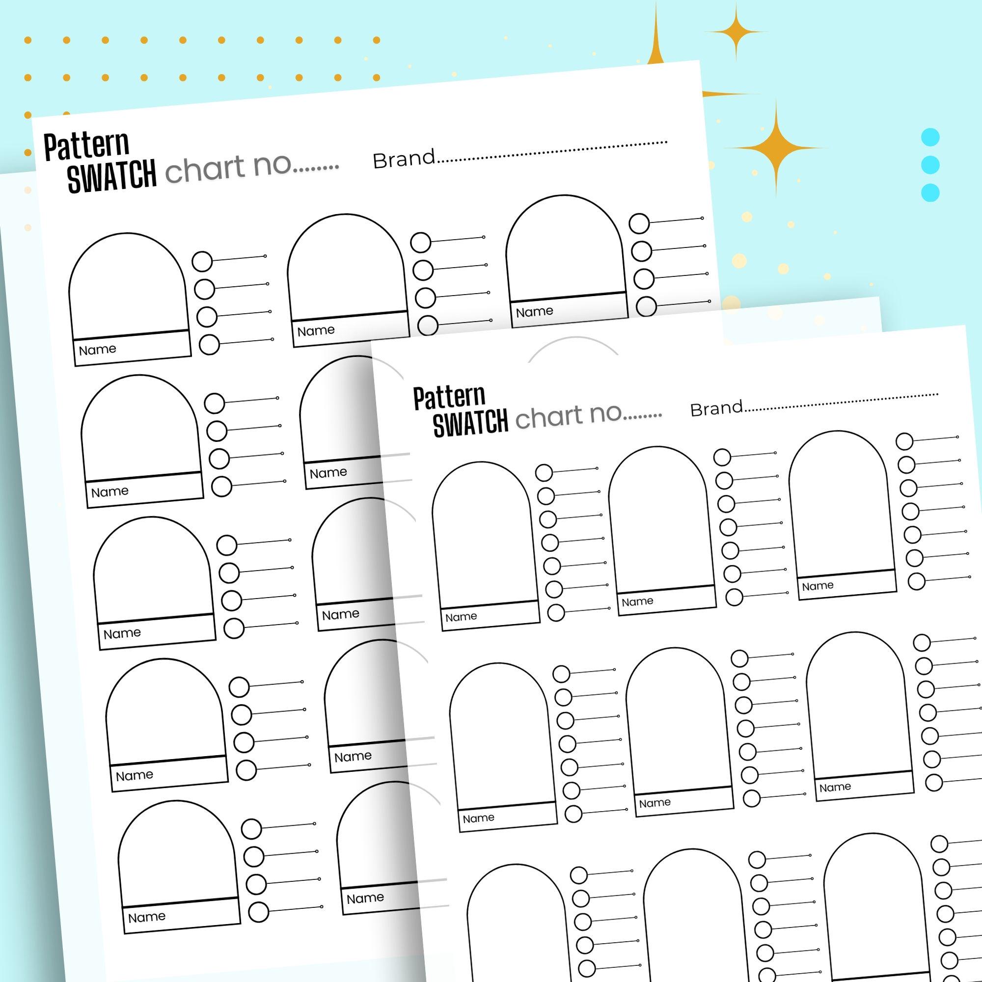 Color Swatch, Blank Color Palette, Pattern Color Swatch Chart Printable ...