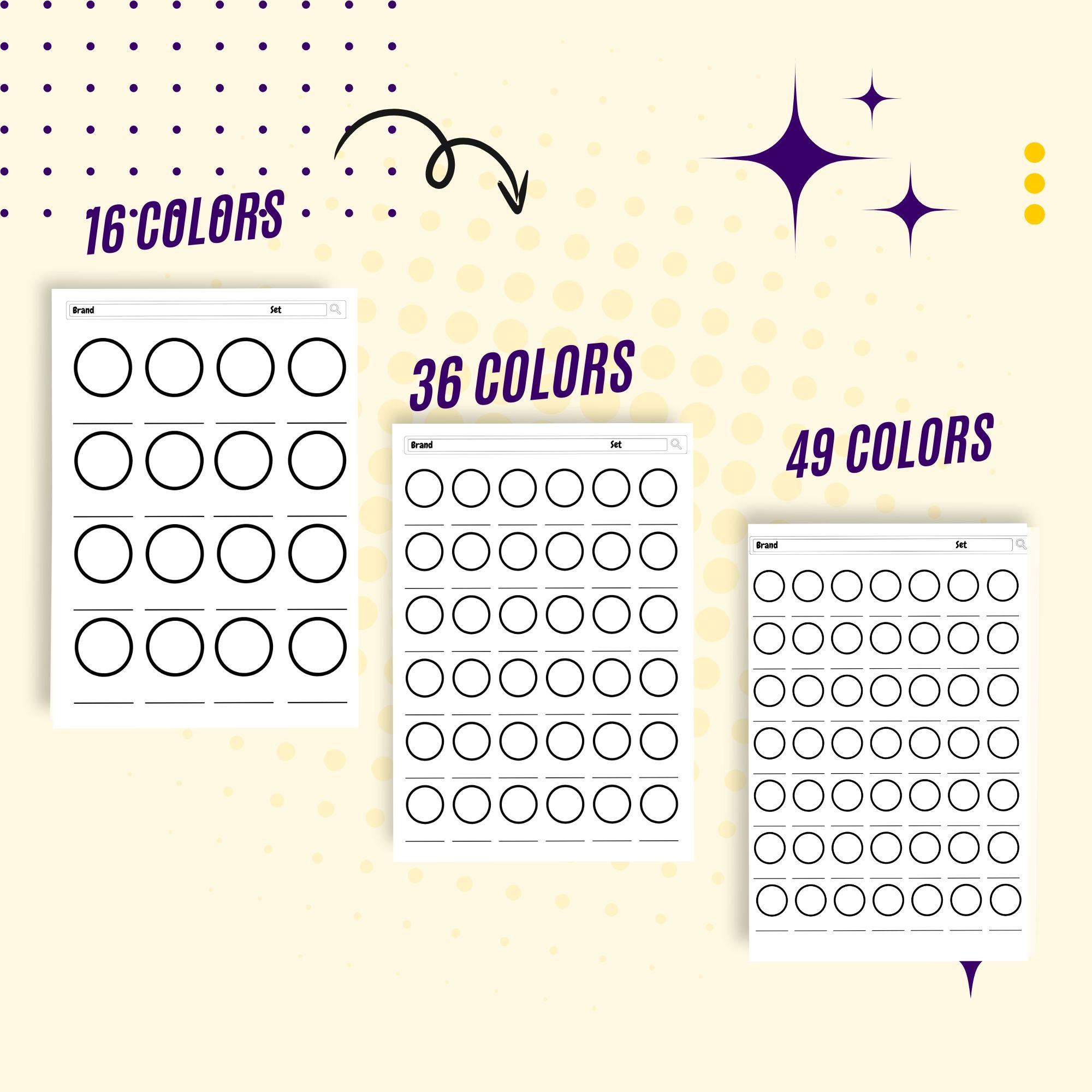 Blank Color Swatch Chart: A4 Printable PDF (16-144 Slots) - Etsy