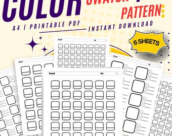 Color Swatch, Blank Color Palette, Pattern Color Swatch Chart Printable ...