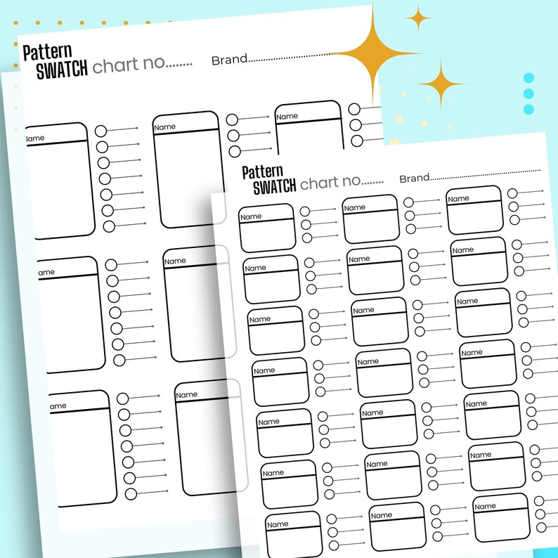 Color Swatch, Blank Color Palette, Pattern Color Swatch Chart Printable ...