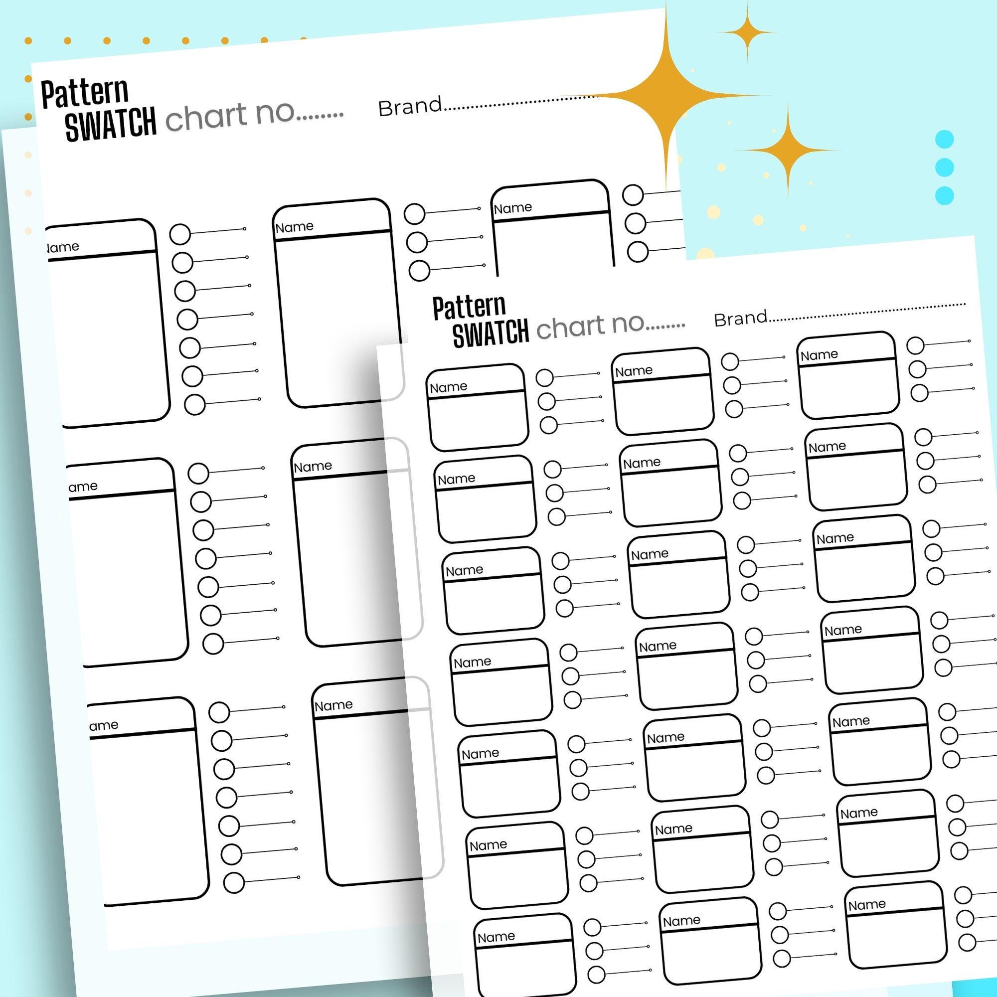Color Swatch, Blank Color Palette, Pattern Color Swatch Chart Printable ...