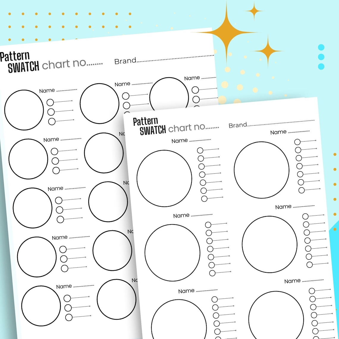 Color Swatch, Blank Color Palette, Pattern Color Swatch Chart Printable ...