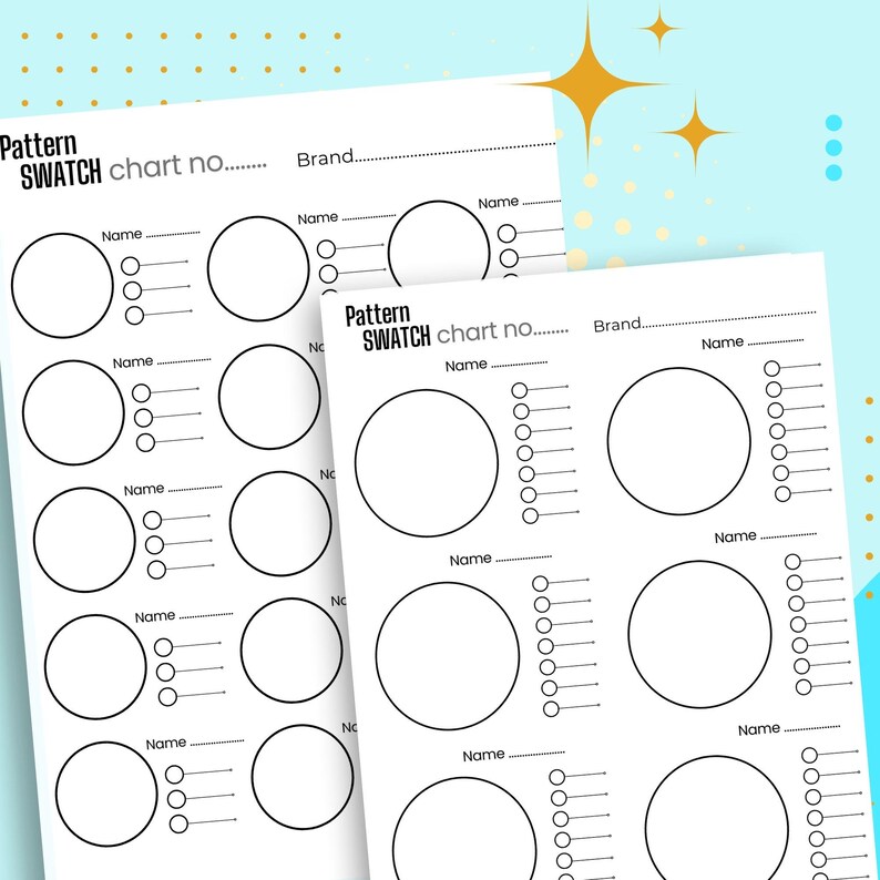 Color Swatch, Blank Color Palette, Pattern Color Swatch Chart Printable ...