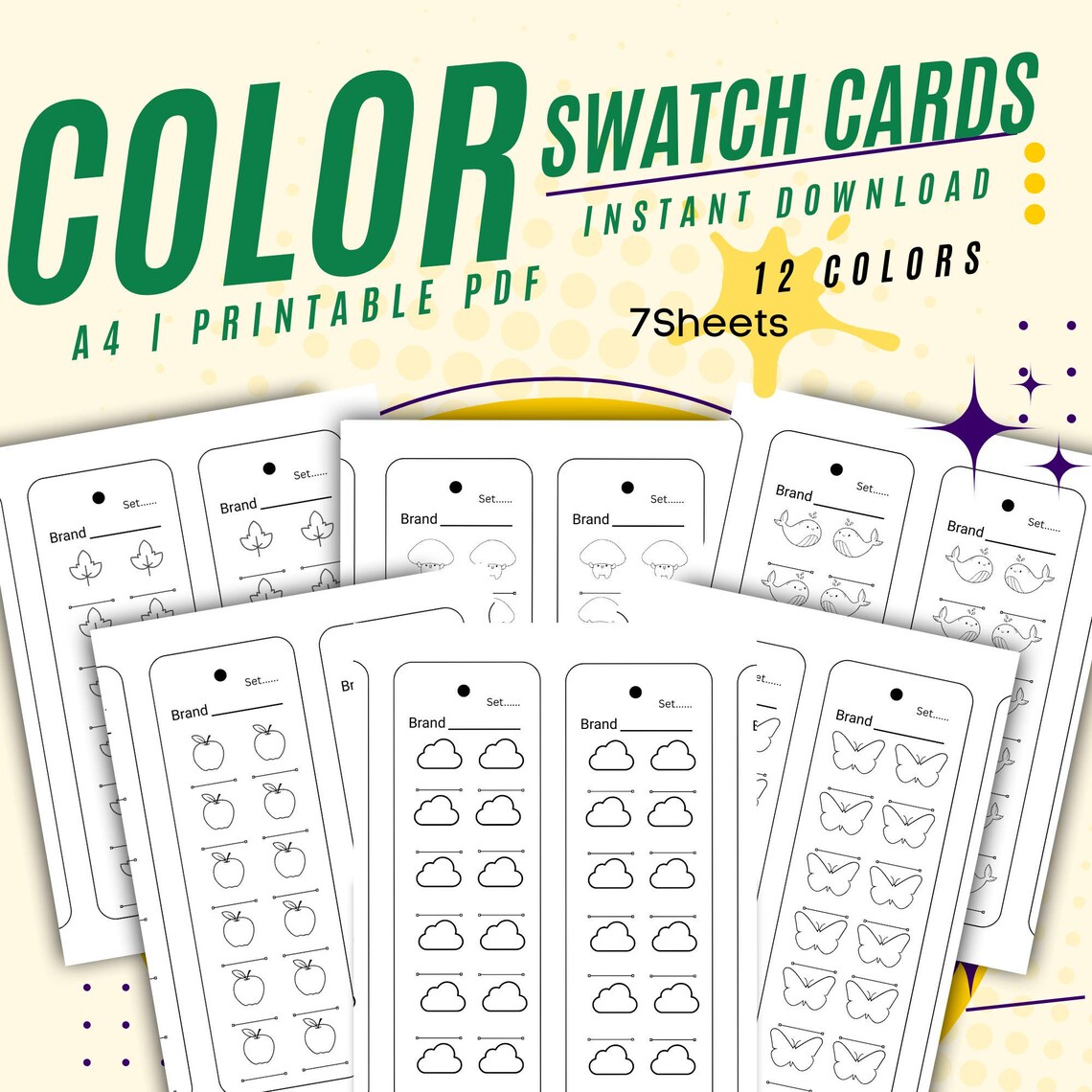 Color Swatch Cards, Color Swatch, Blank Color Palette, Coloring ...