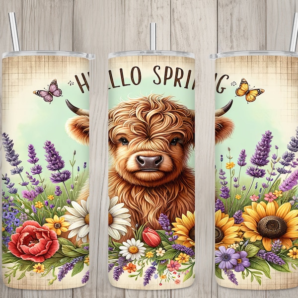 Spring Highland Cow Png - Etsy