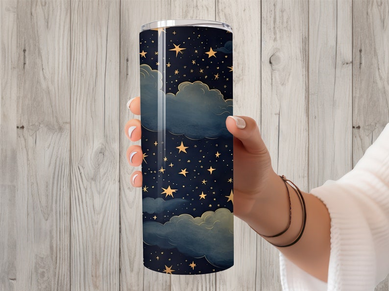 Seamless Celestial Night Sky & Stars Design Celestial 20 Oz - Etsy