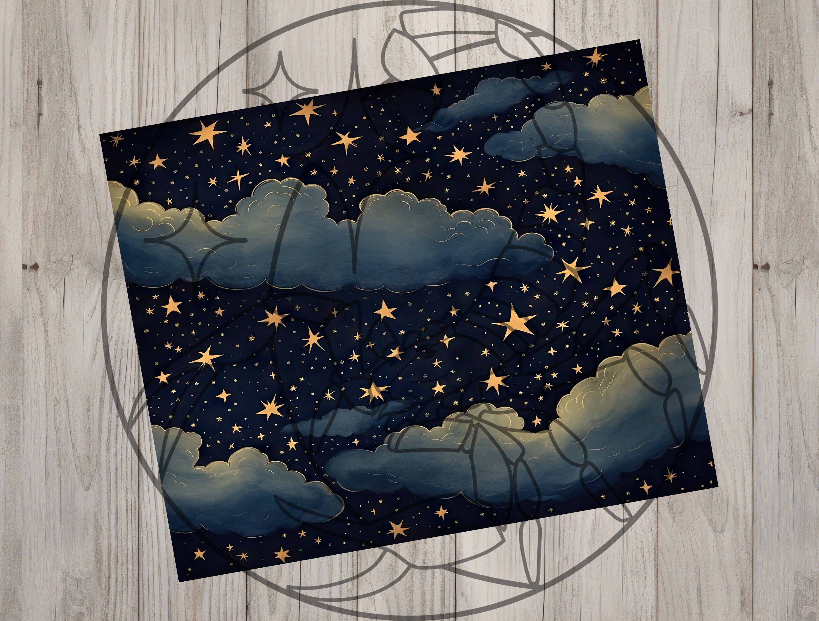Seamless Celestial Night Sky & Stars Design Celestial 20 Oz - Etsy
