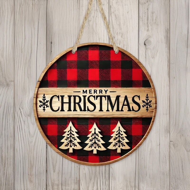 Wood Round Sign Christmas - Etsy