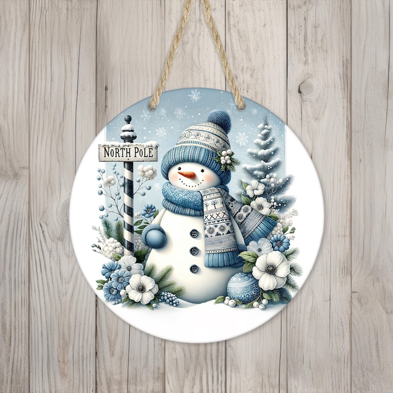 Blue Snowman Signs - Etsy
