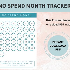 Editable No Spend Challenge, No Spend Tracker No Spend Month No Spend ...