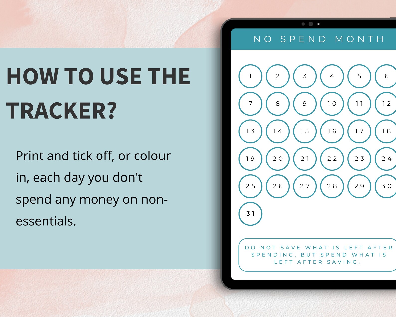 Editable No Spend Challenge, No Spend Tracker No Spend Month No Spend ...