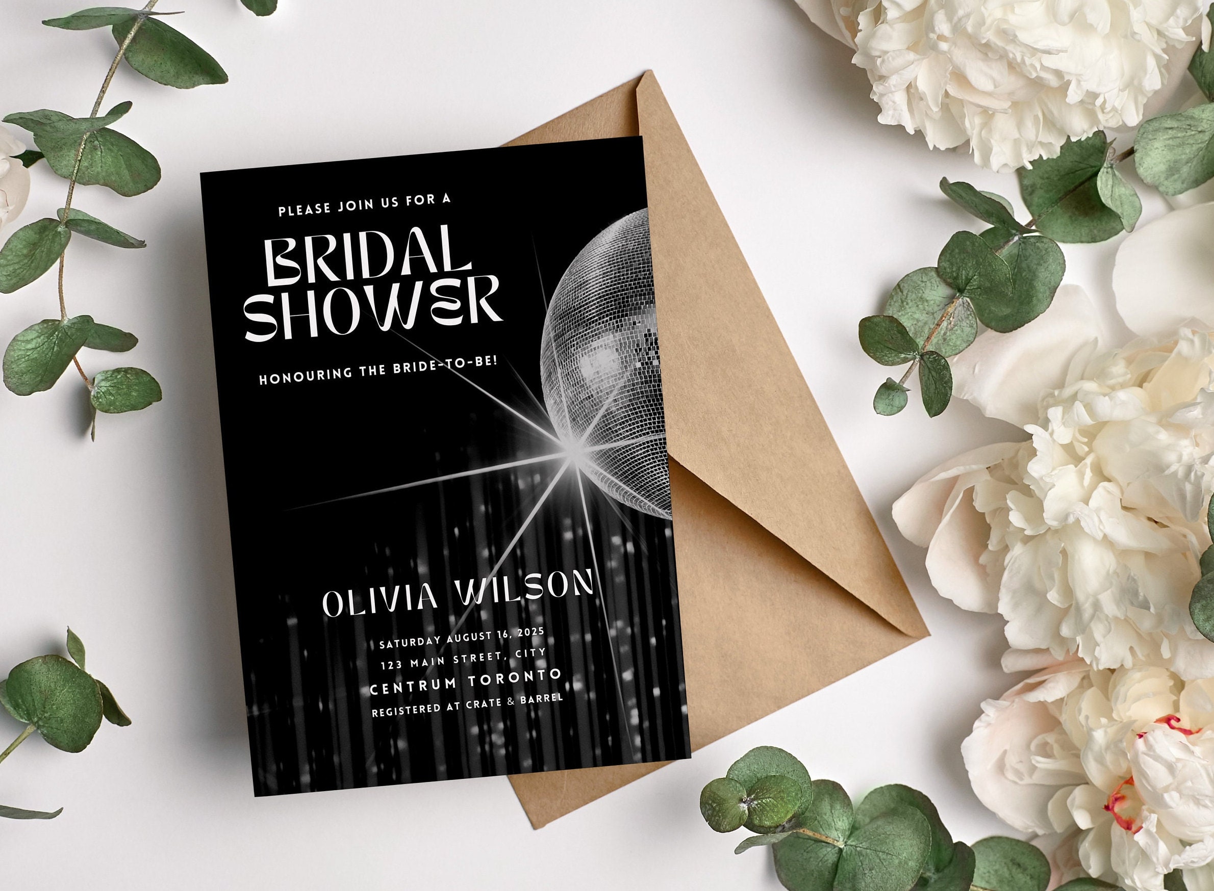 Disco Bridal Shower Template Disco Bridal Shower Invitation - Etsy