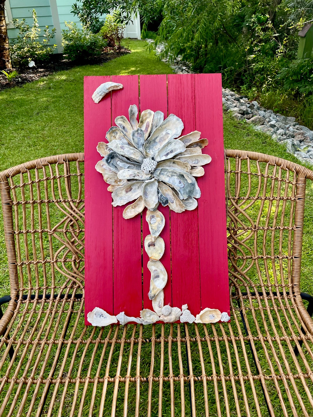 South Carolina Palmetto Tree Oyster Shell Welcome Sign - Etsy