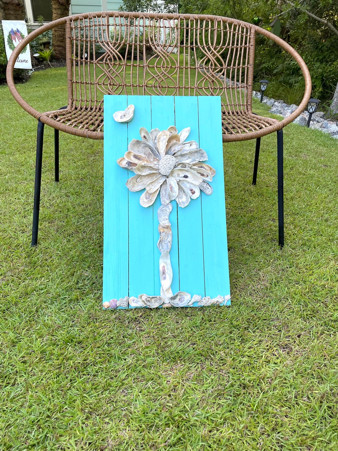 South Carolina Palmetto Tree Oyster Shell Welcome Sign. Unique and ...