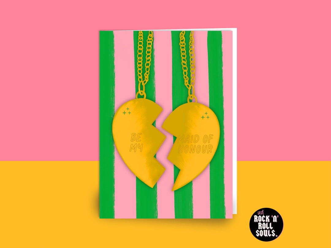 Be My Maid of Honour Card Friendship Locket BFF Alternative Wedding ...