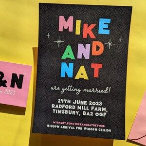 ROMANTIC TYPE Sample Pack Rock N Roll Wedding Invites Quirky Wedding ...