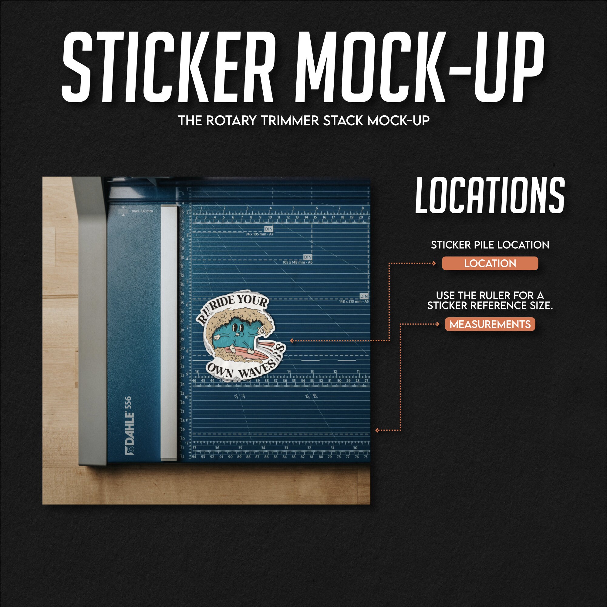 The Rotary Trimmer Stack Sticker Machine Mock-up for Affinity Designer ...