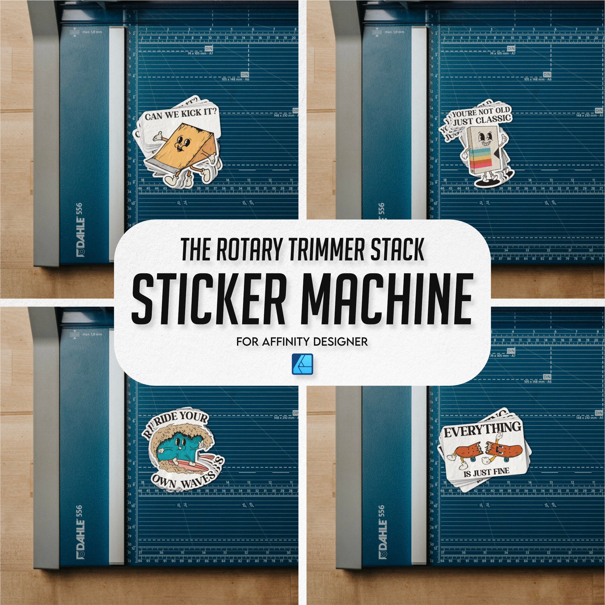 The Rotary Trimmer Stack Sticker Machine Mock-up for Affinity Designer ...