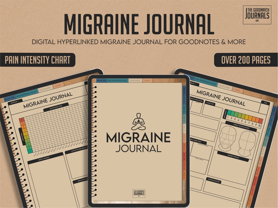 Migraine Journal Migraine Tracker Migraine Log Headache - Etsy