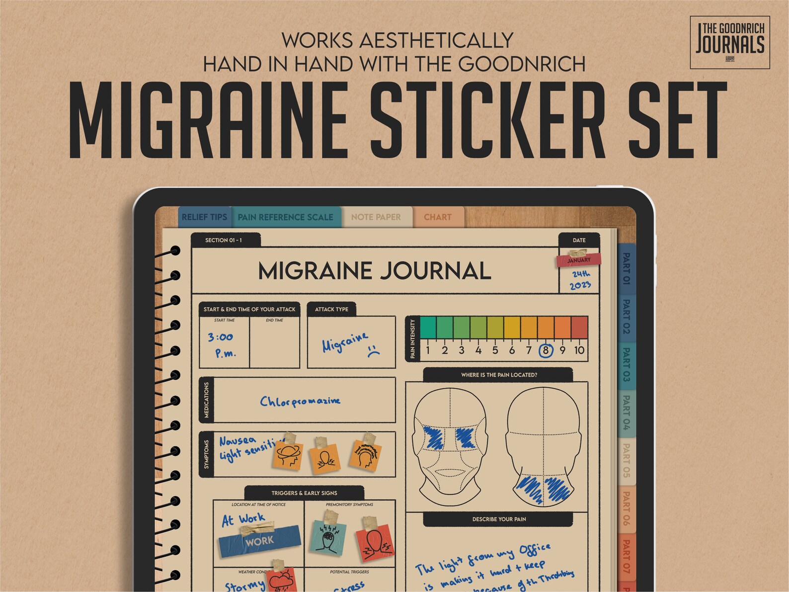 Migraine Journal Migraine Tracker Migraine Log Headache - Etsy