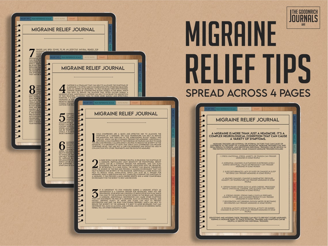 Migraine Journal Migraine Tracker Migraine Log Headache - Etsy