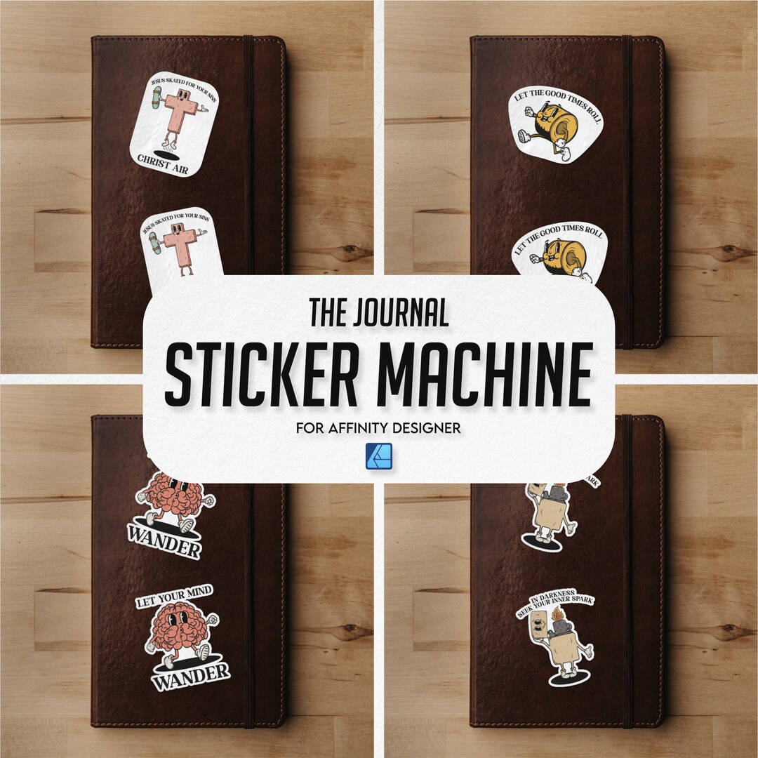 The Journal Sticker Machine Mock-up for Affinity Designer 2 - Etsy