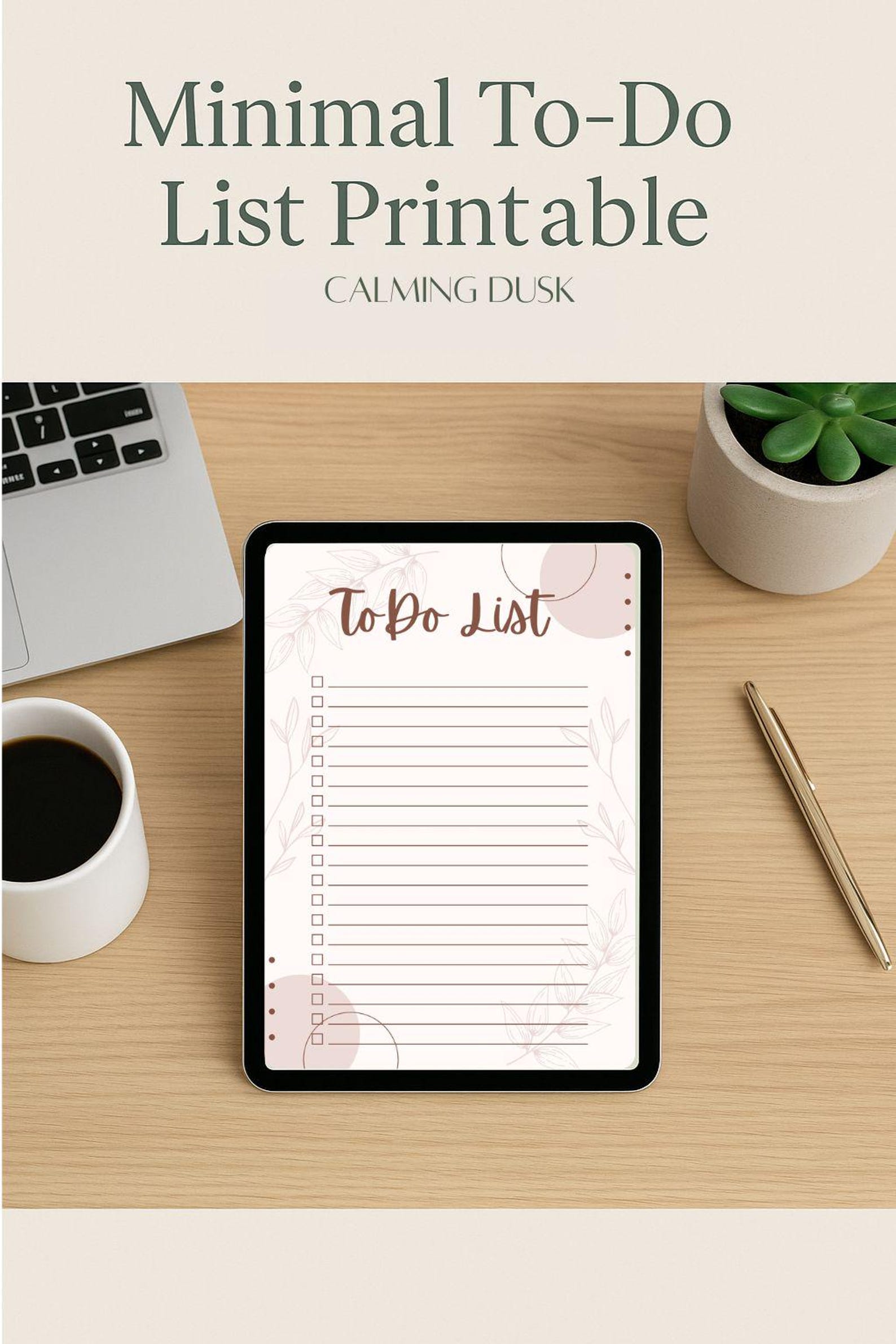 Minimalist To-do List Printable / Neutral Daily Planner / Aesthetic ...