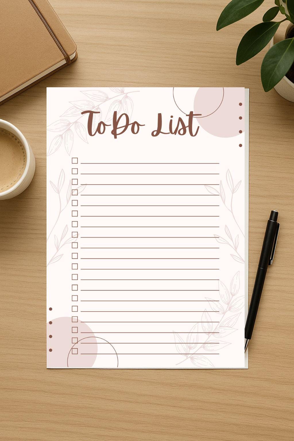 Minimalist To-do List Printable / Neutral Daily Planner / Aesthetic ...