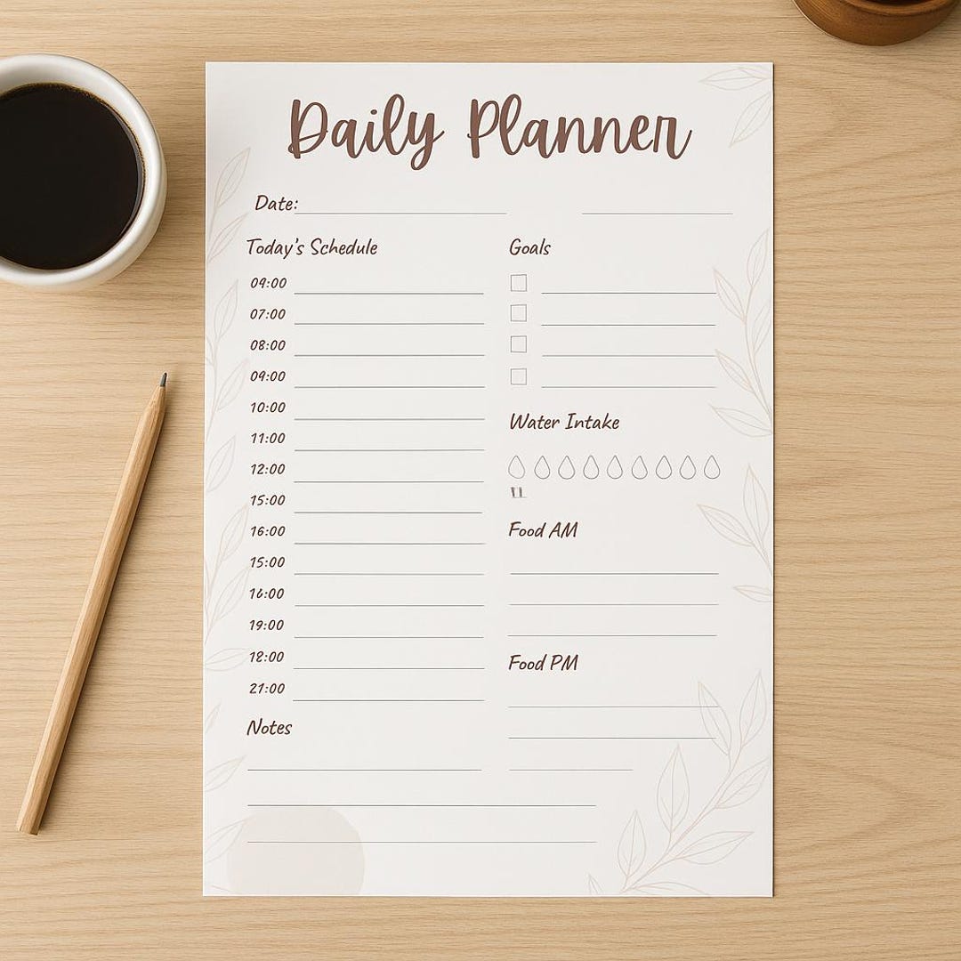 Minimalist Daily Planner Printable | Aesthetic Digital or Printable ...