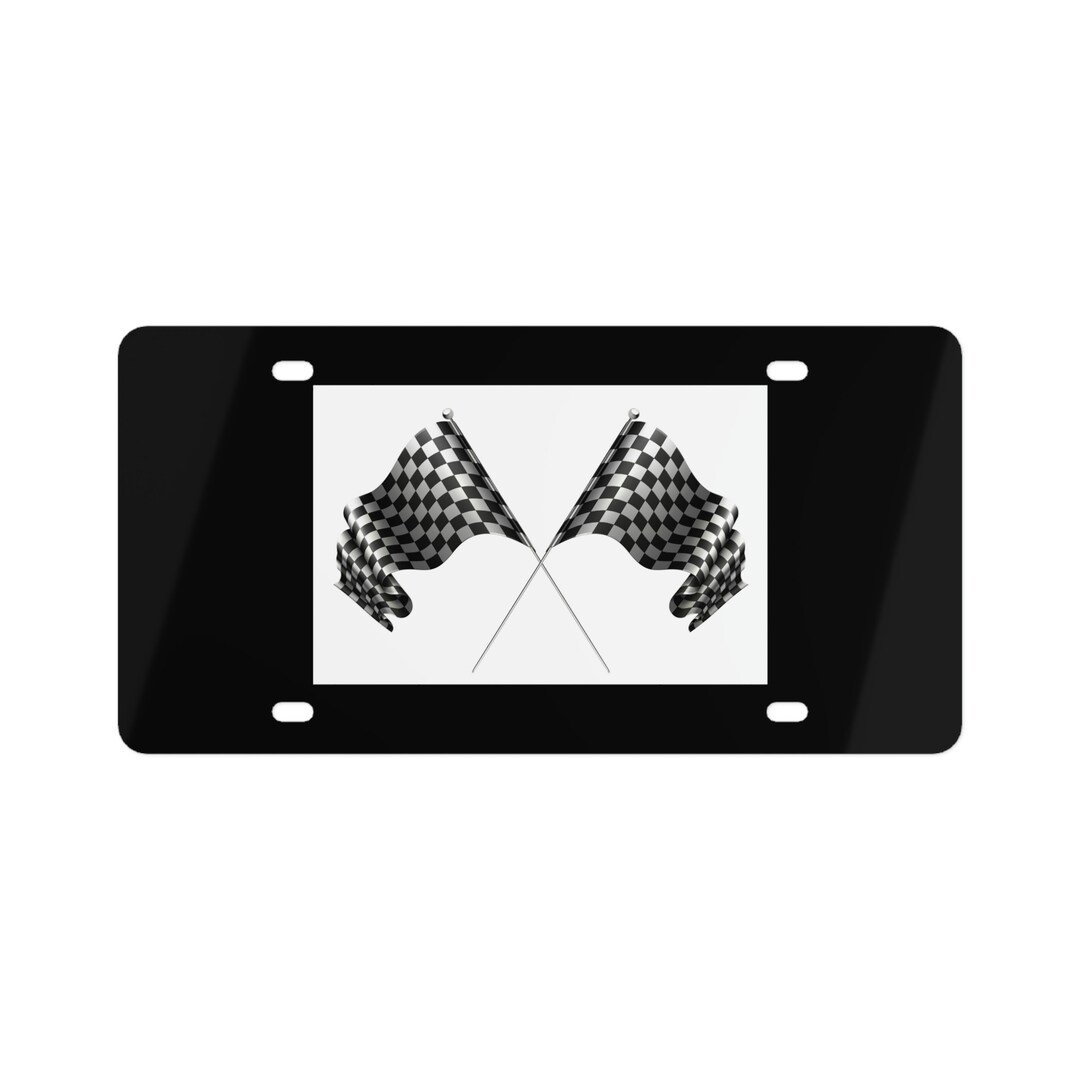 Black Racing Flag License Plate - Etsy
