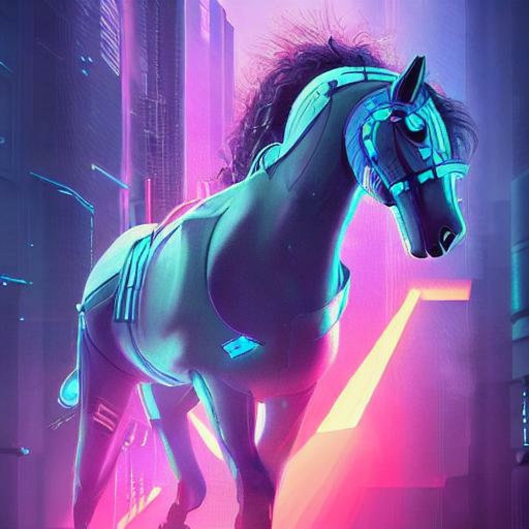 Cyber Horse Ai Generated - Etsy