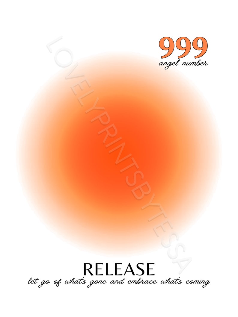 ALL 9 Angel Number Aura Color Posters 111, 222, 333, 444, 555, 666, 777 ...