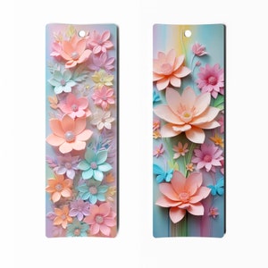 3D Floral Bookmark Bundle Digital 3D Flowers Bookmark Bundle 3D ...