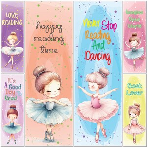 16 Pcs Little Ballerina Printable Bookmark Set for Children Digital ...